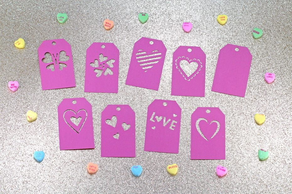 Set of 8 Valentine’s Day Gift Tags (Cut-out Style) + 1 Blank Tag SVG ...