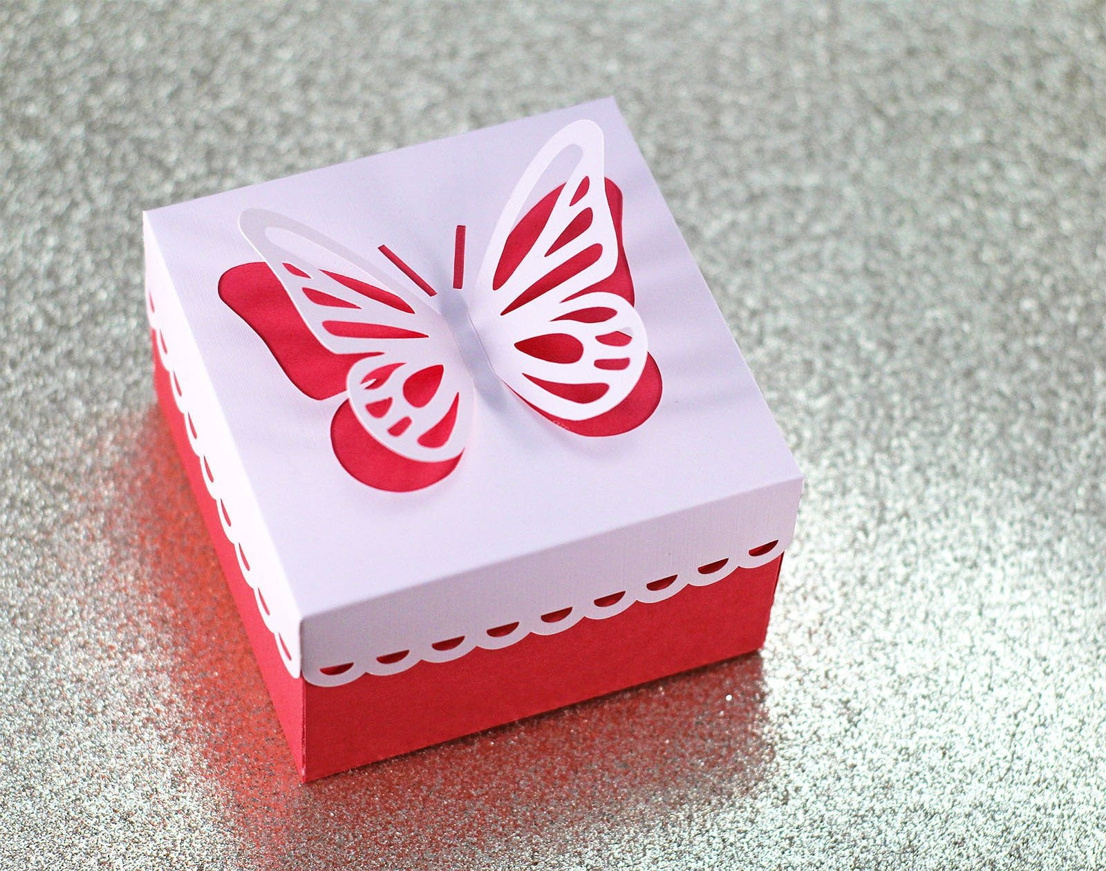 Pop-Up Butterfly Gift Box, Treat Box with Lace Edges SVG Cut File ...