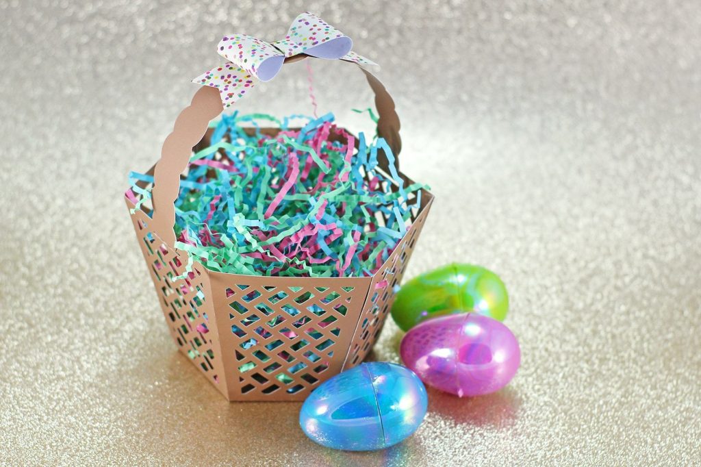 3D Paper Easter Basket (Cut-Out Design) with Paper Bow SVG Cut Files – EssyJae Design Shop