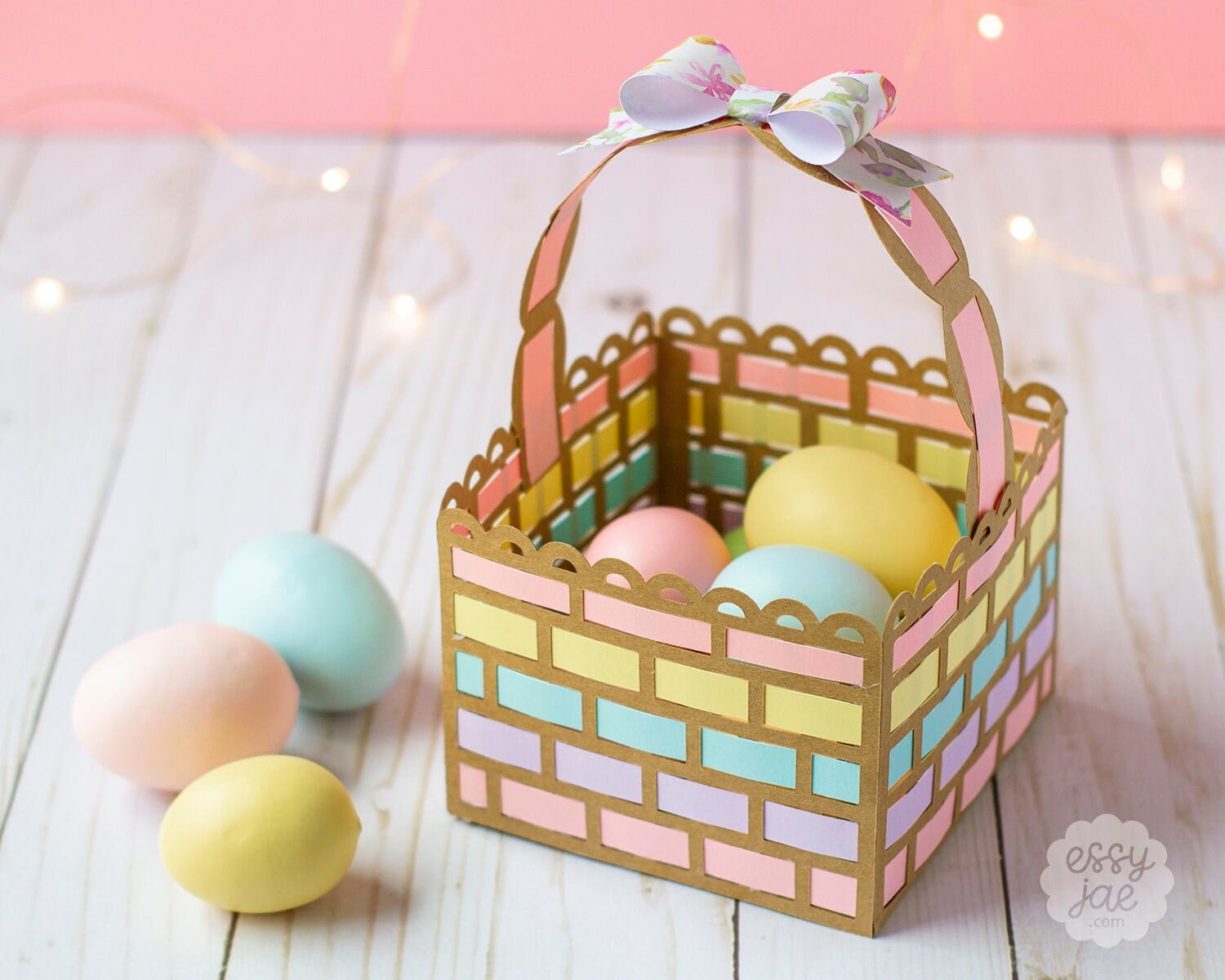 3D Woven Easter Basket SVG Cut File with Paper Bow SVG – EssyJae Design Shop