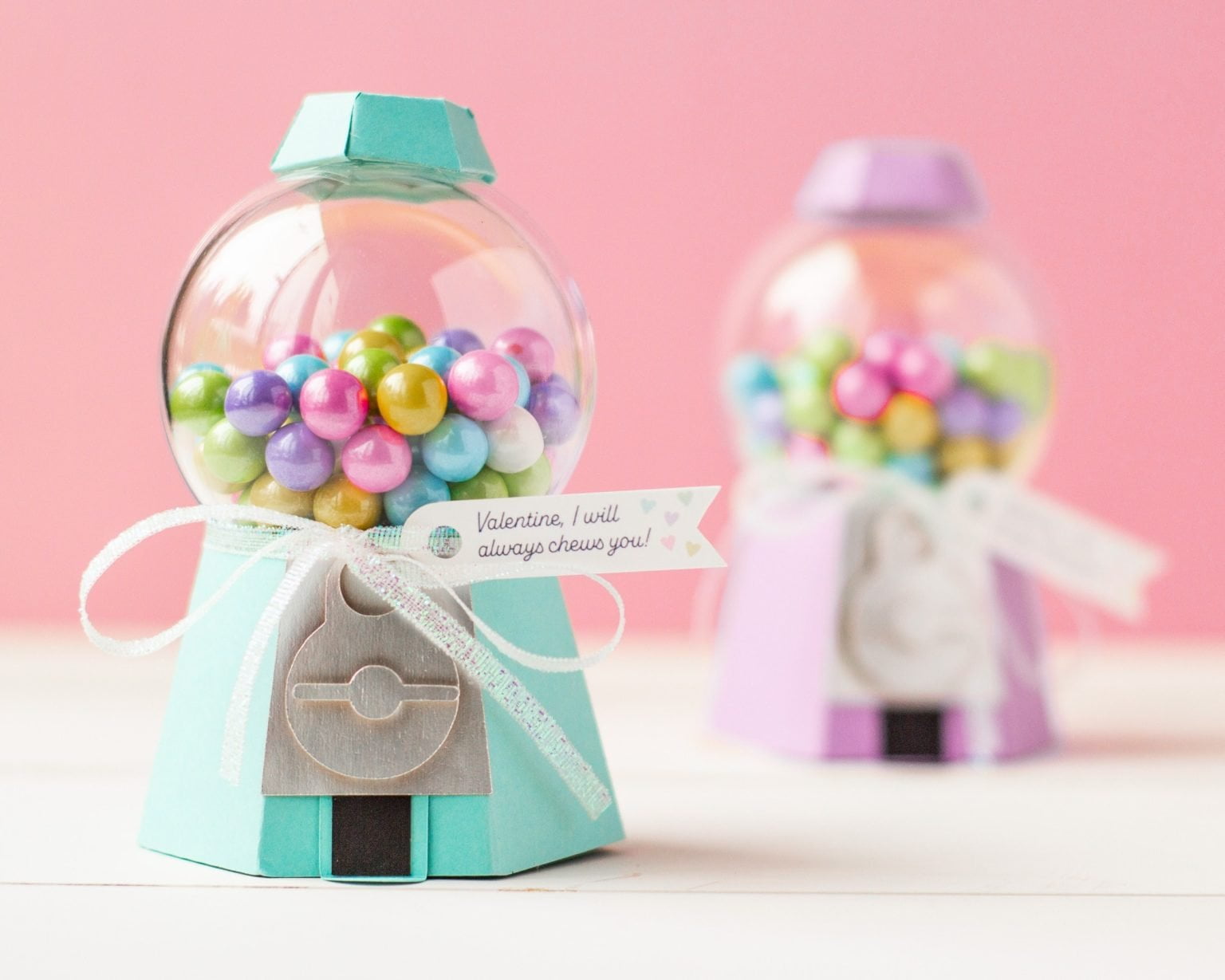 Mini 3D GumBall Machine SVG Cut Files + Valentine Tags in PDF, PNG ...